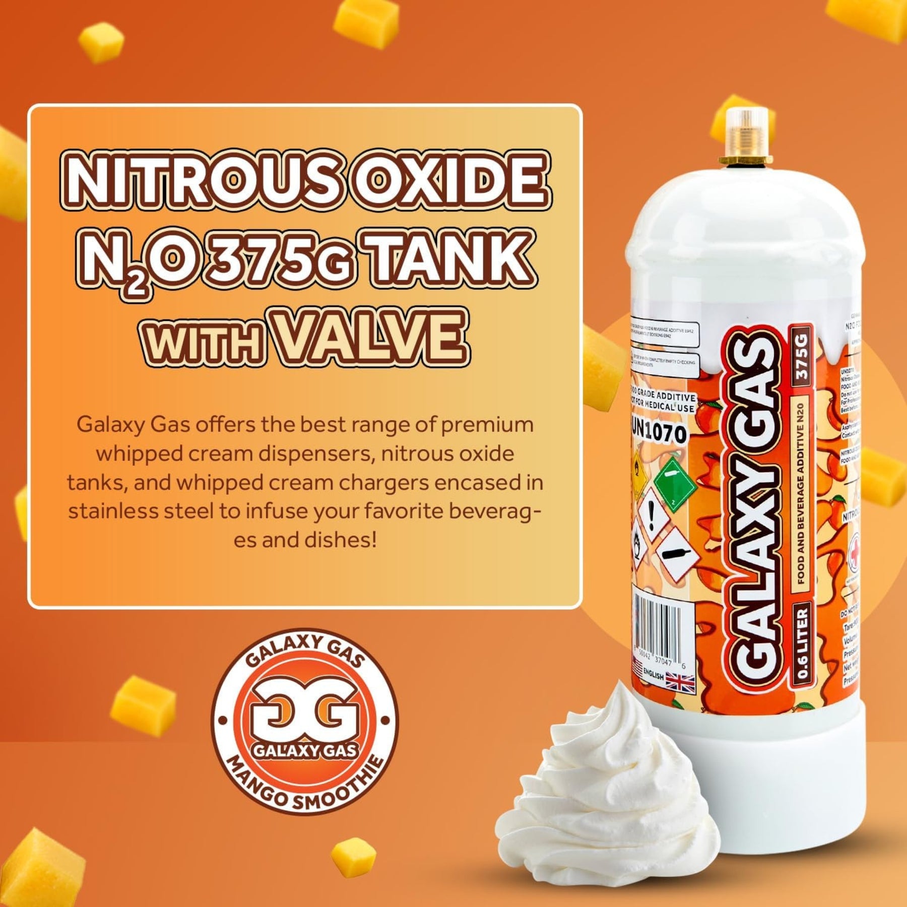 Galaxy Gas Flavored Whip Cream Chargers | Whipped Cream Tank | Nitrous ...