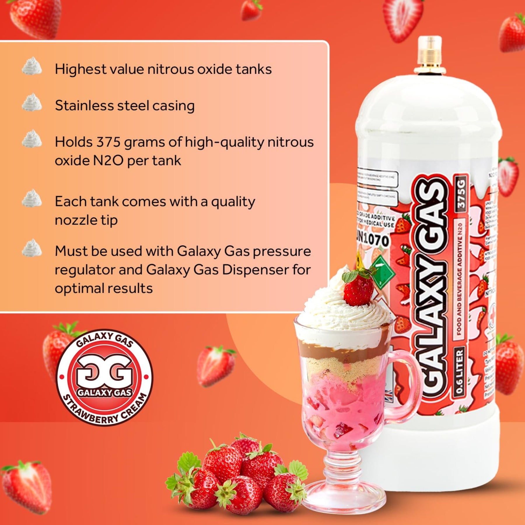 Galaxy Gas Flavored Whip Cream Chargers | Whipped Cream Tank | Nitrous ...